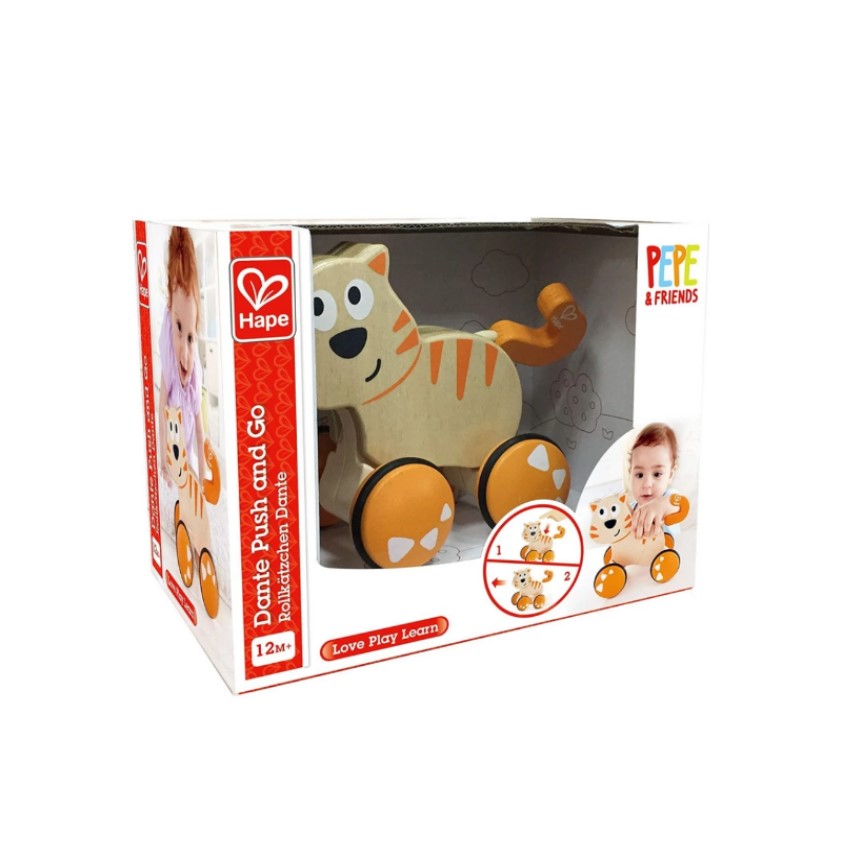 HAPE PUSH AND GO MAČEK DANTE – PikPok Bled | Igrače, darila, papirnica